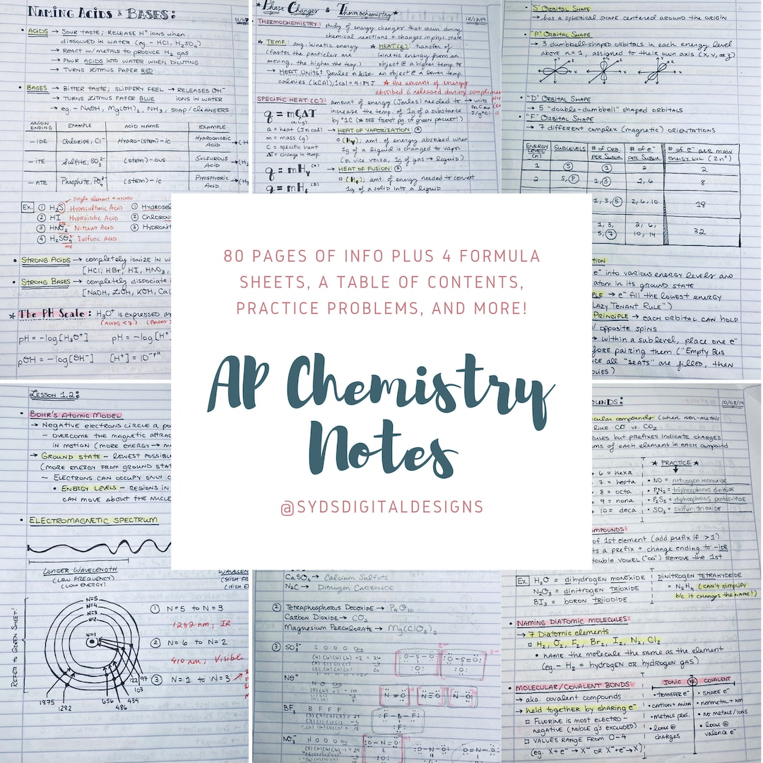 AP Chemistry Notes (80 Pages) - Etsy