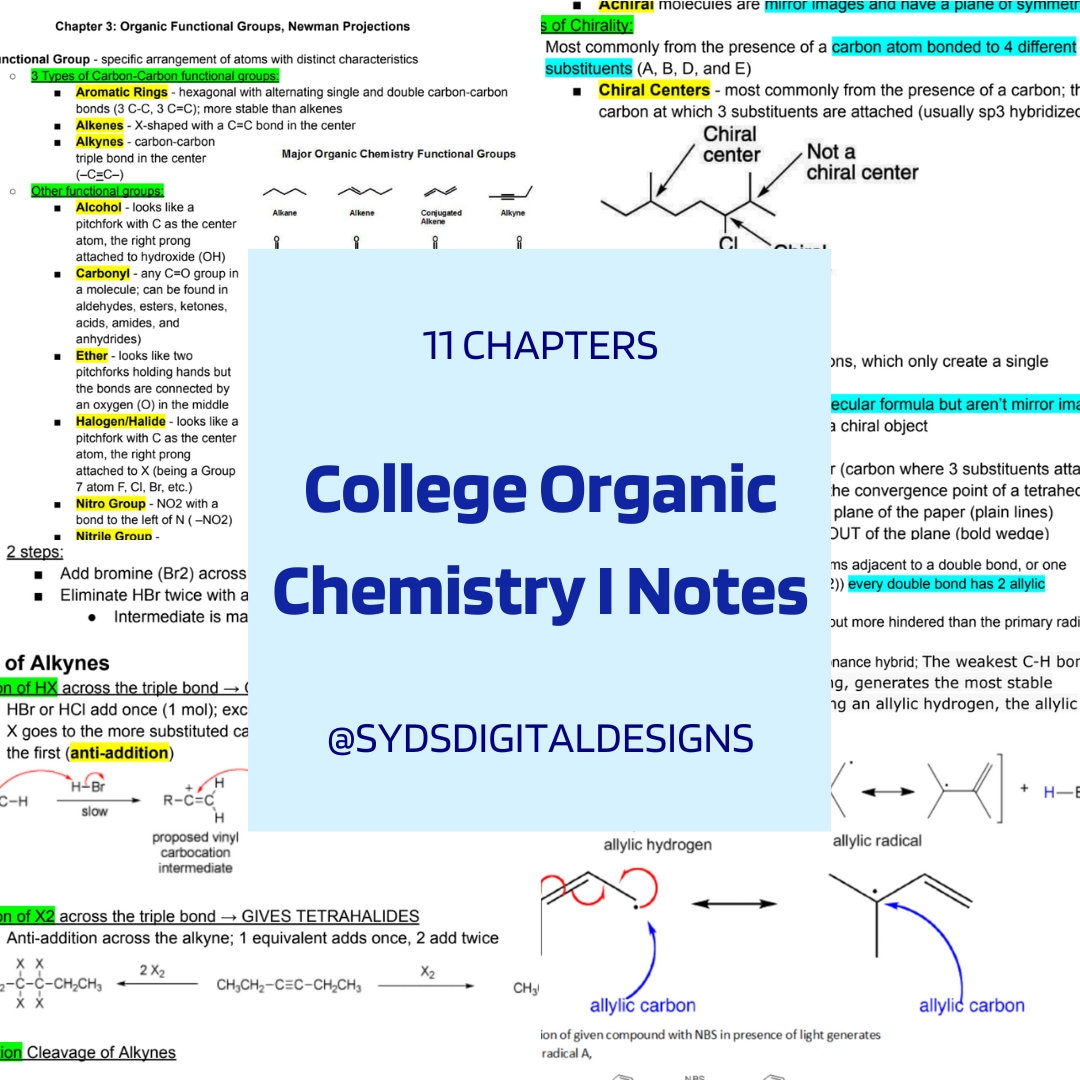 Organic Chemistry I Study Guide - Etsy
