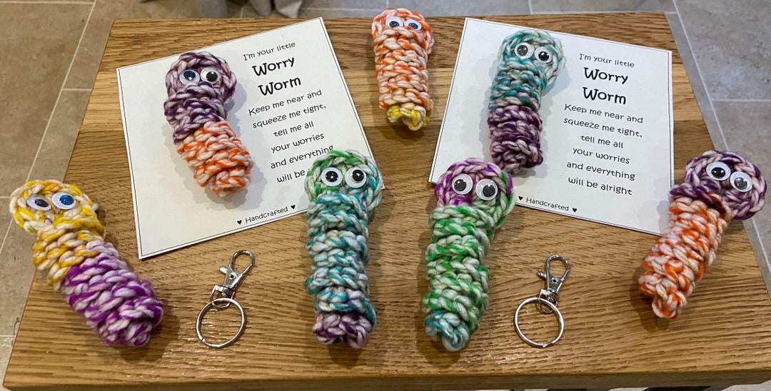 RAINBOW CHUNKY Worry Worm, Buddy Worm, Happy Worm for Worry, Anxiety ...