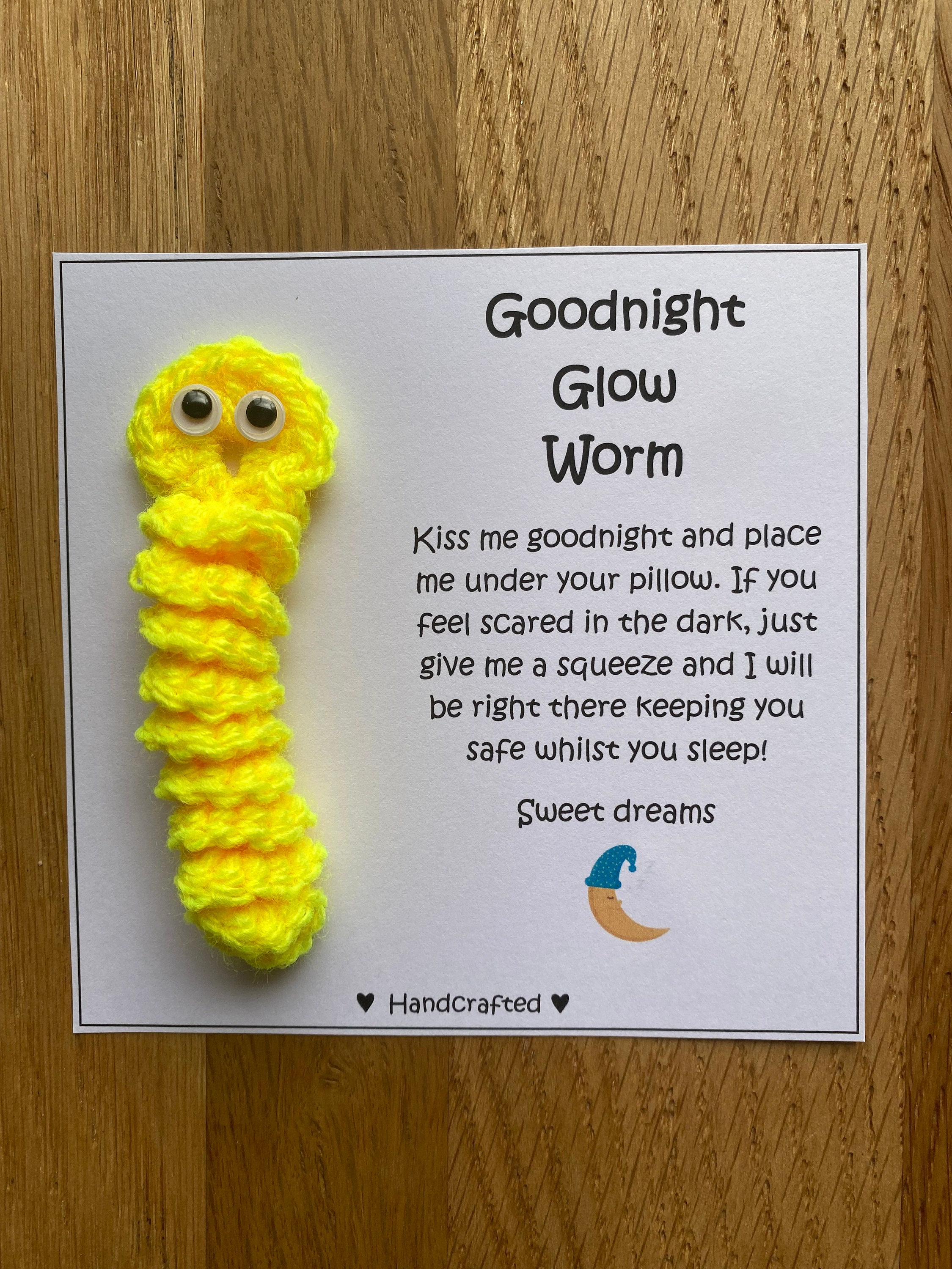 Goodnight Glow Worm Sleep Aid Worry/anxiety Handmade Crochet - Etsy UK
