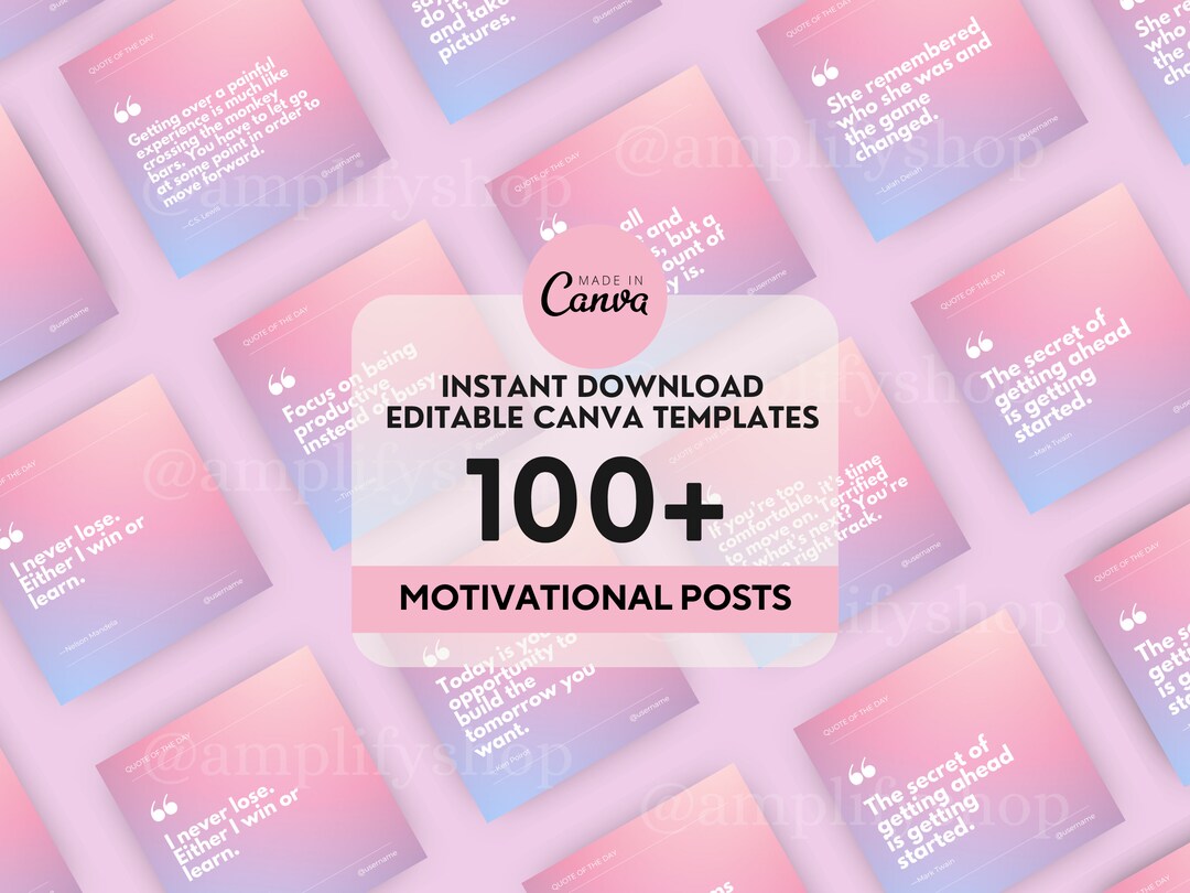 130 Motivational Posts: Editable Canva Instagram Templates - Etsy