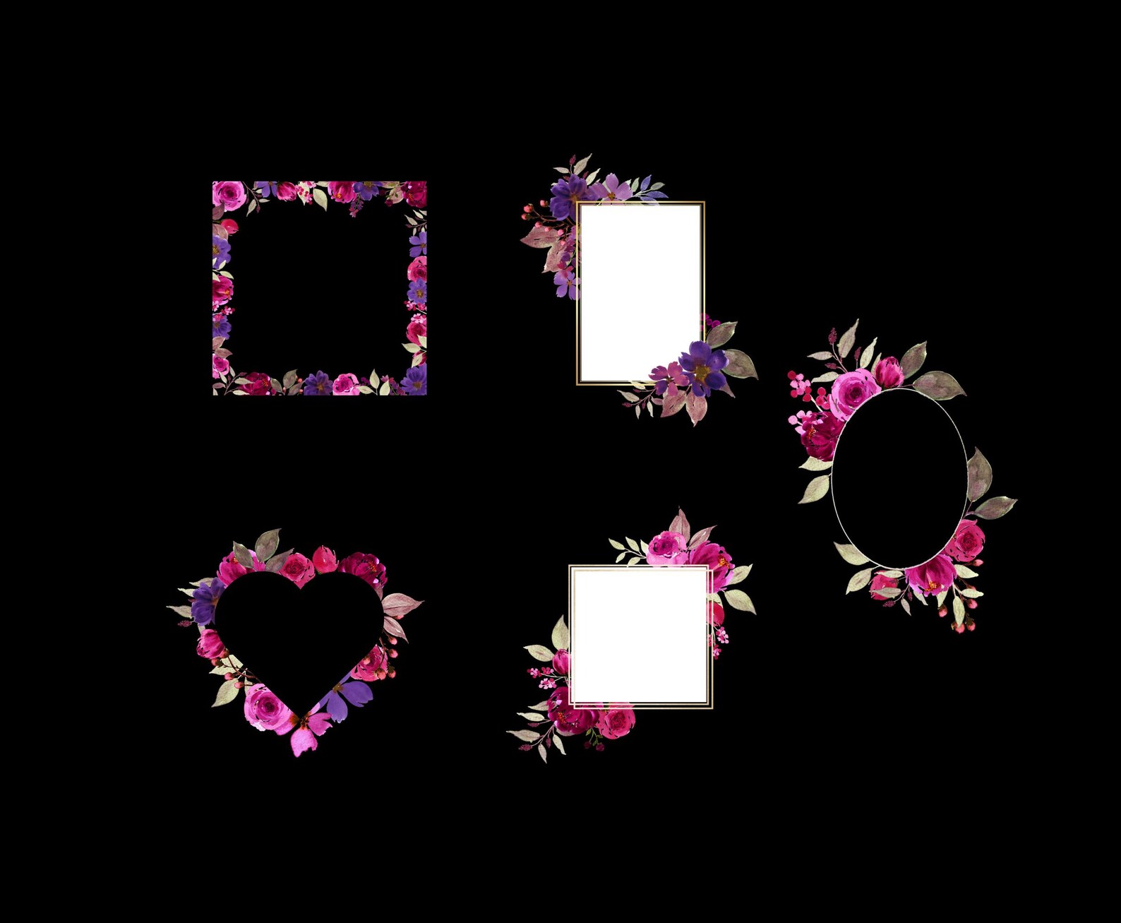 Purple Floral Frame Clipart Violet Flower Frame Png Floral Clipart ...