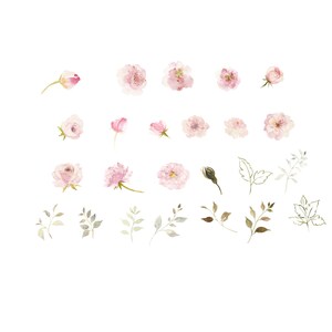 Dusty Rose Watercolor Flowers Dusty Pink Bouquet Pink Floral Frame ...