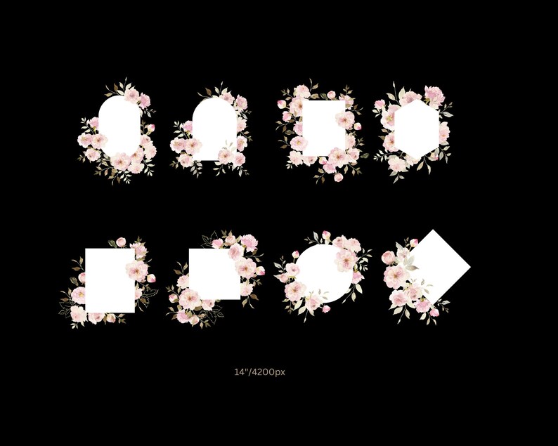 Dusty Rose Watercolor Flowers Dusty Pink Bouquet Pink Floral Frame ...