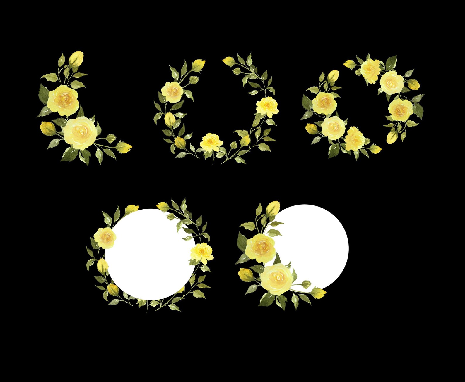 Watercolor Yellow Rose Clipart Yellow Flower Clipart Flower - Etsy