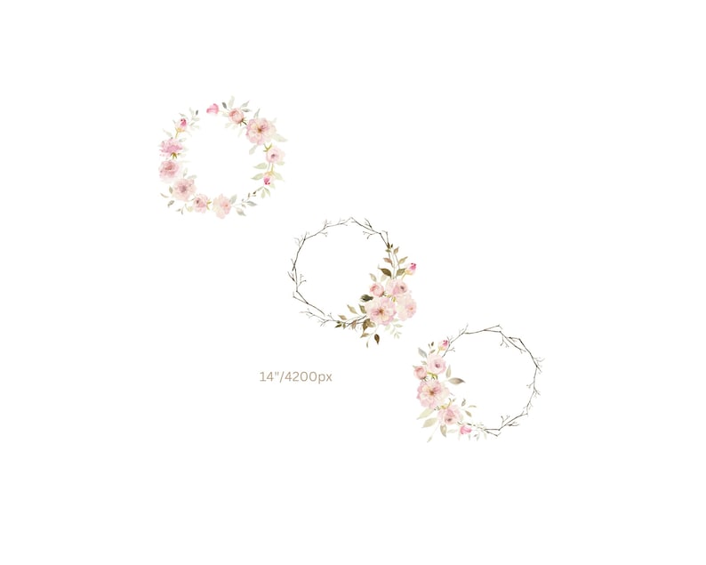 Dusty Rose Watercolor Flowers Dusty Pink Bouquet Pink Floral Frame ...