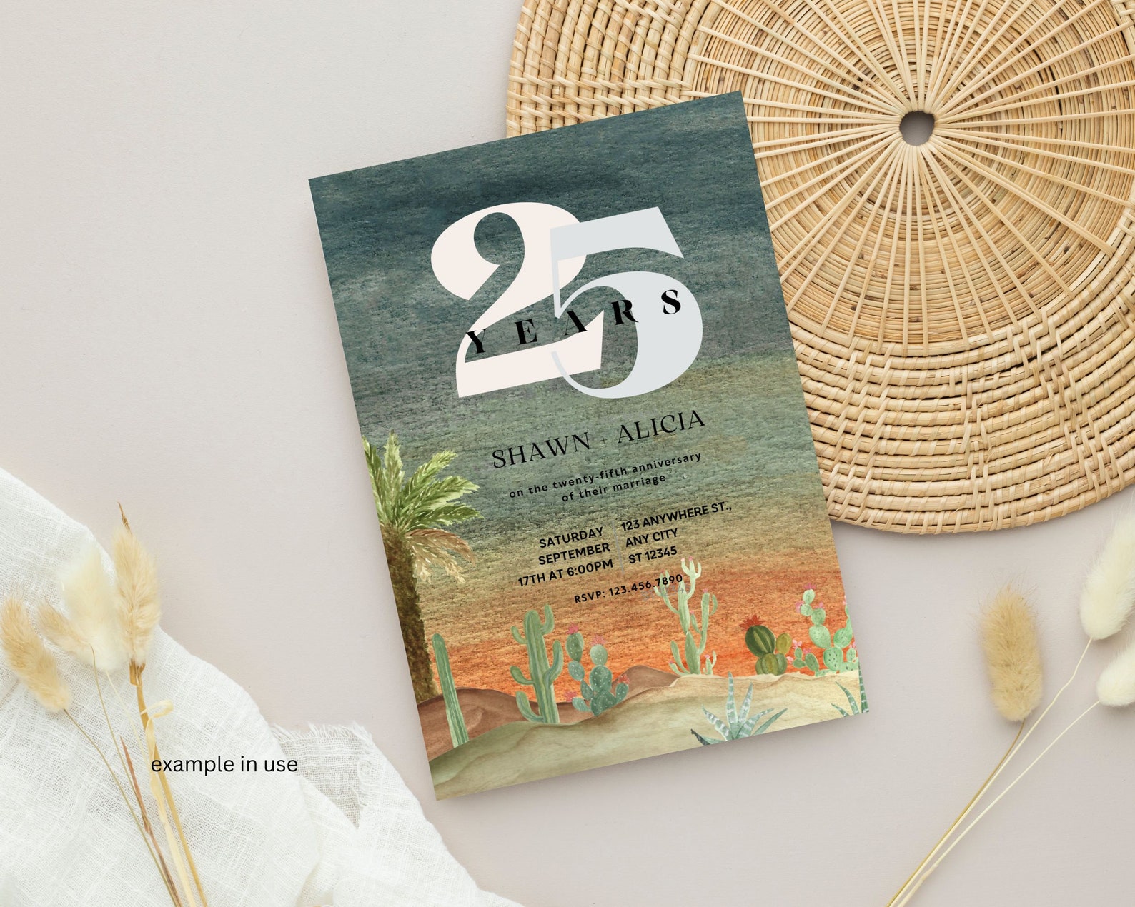 Watercolor Desert Mountain PNG Desert Cactus Elements Night Sunset ...