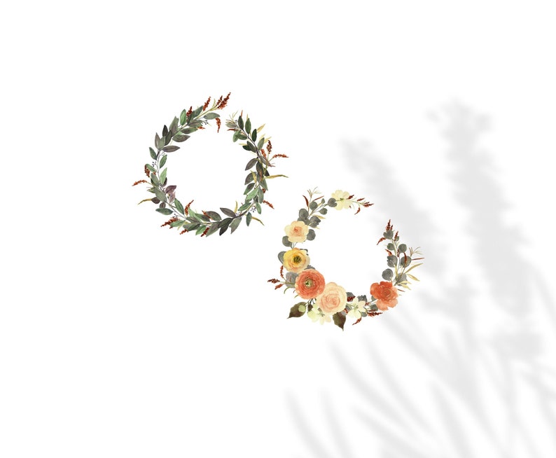 Rust Orange Watercolor Flower Clipart Fall Flowers for Wedding - Etsy