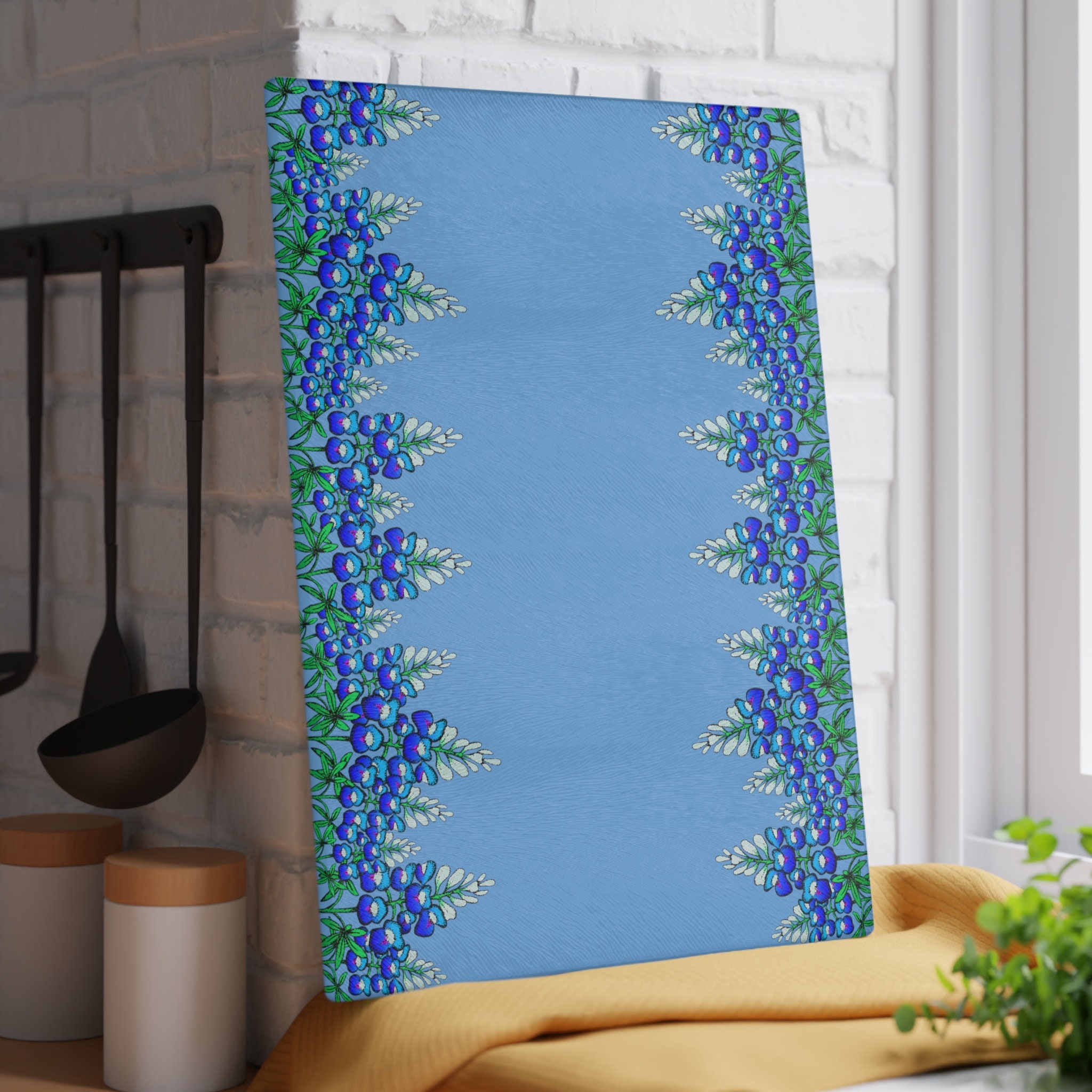 Bluebonnet Cutting Board Texas Cutting Board Glass Cutting - Etsy