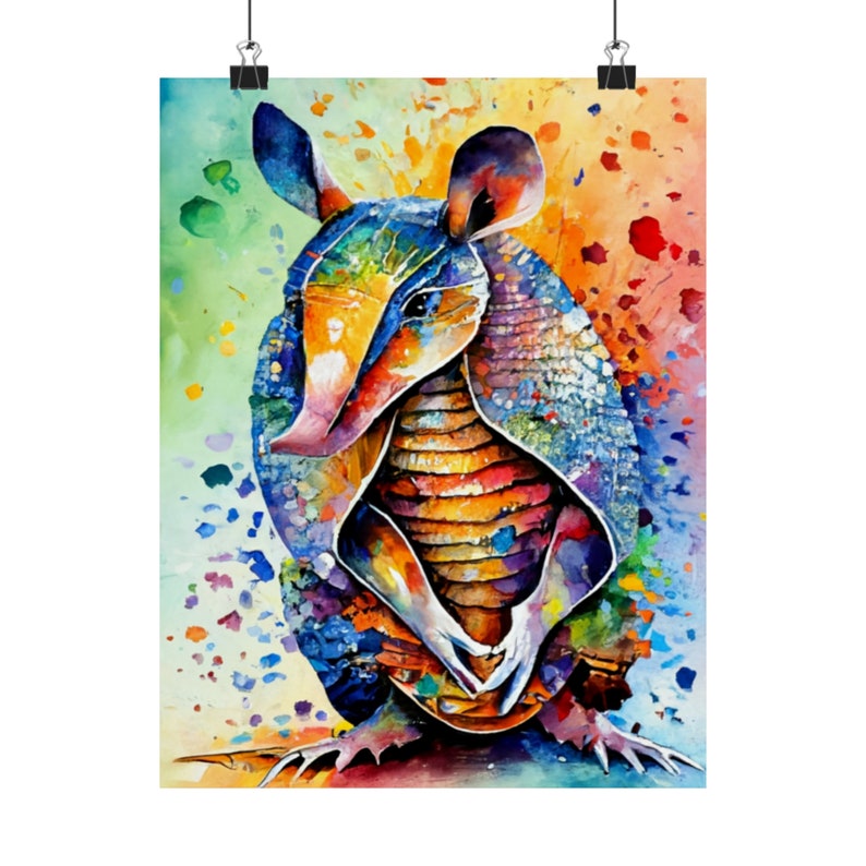 Armadillo Matte Poster Texas Armadillo Poster Texas Print Armadillo Gift for Texas Home ...