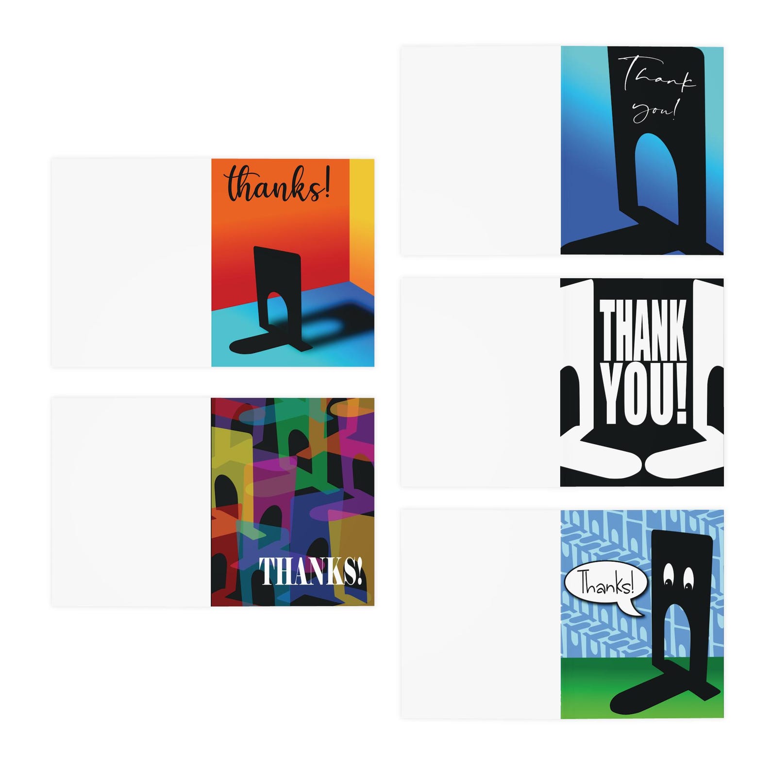 Library Multi-design Thank You Cards 5-pack Librarian Gift for Teacher ...