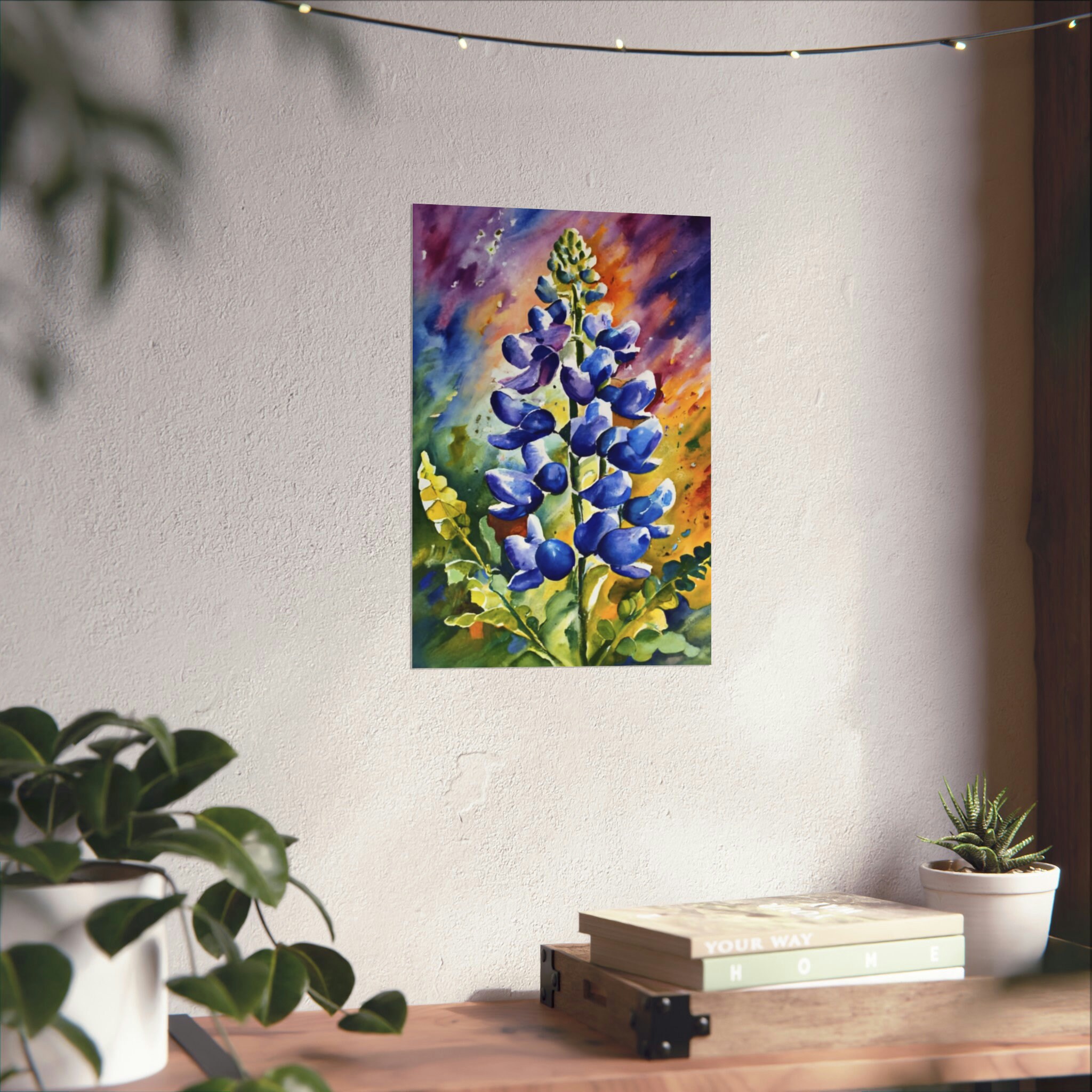 Bluebonnet Matte Poster Texas Wildflower Poster Texas Print Bluebonnet ...