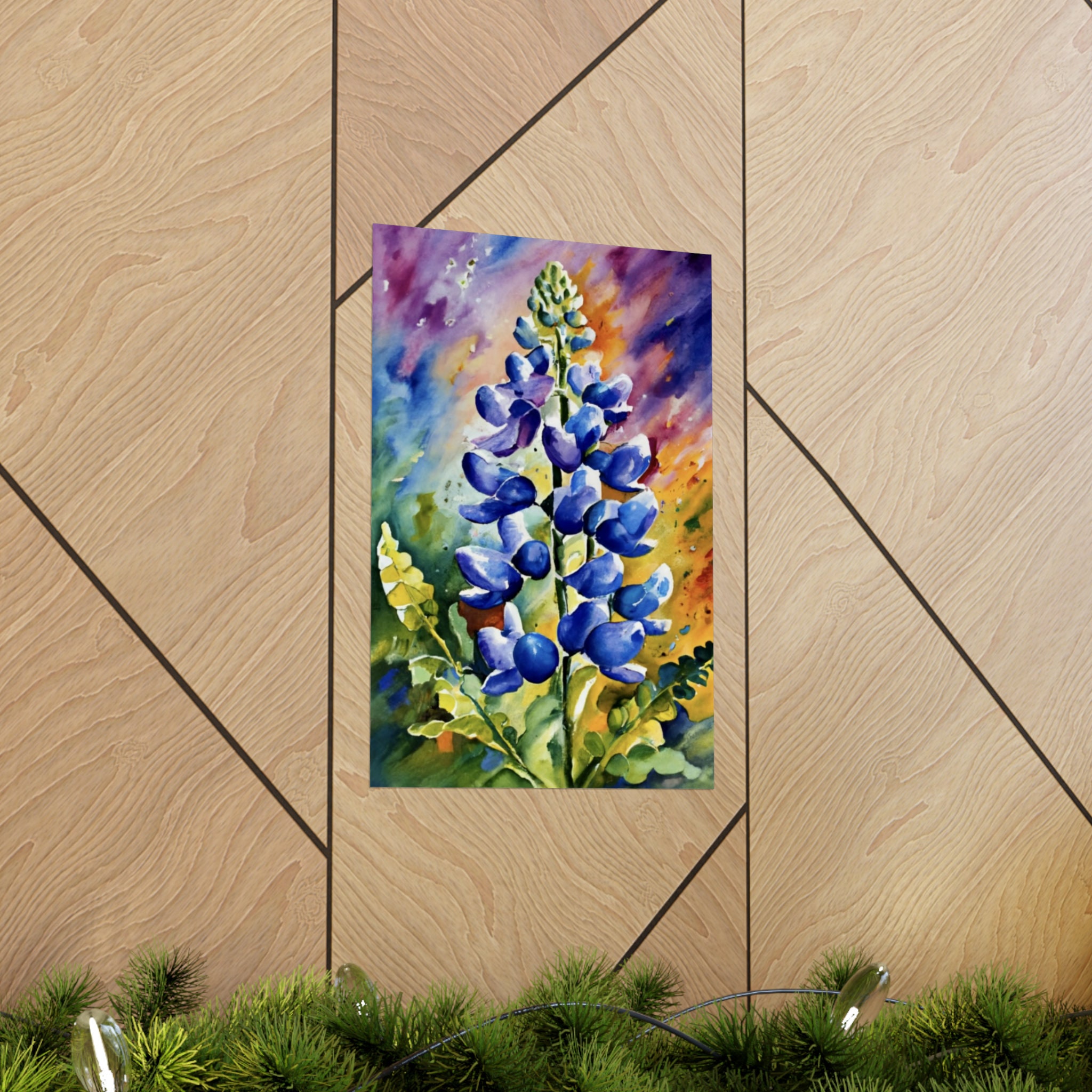 Bluebonnet Matte Poster Texas Wildflower Poster Texas Print Bluebonnet ...