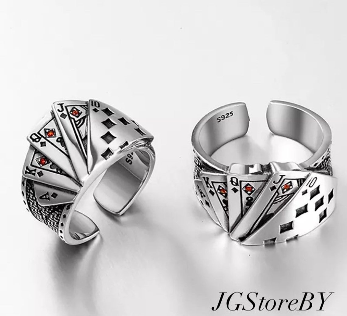 Poker ring Playing Card ring vintage ring cards ring | Etsy