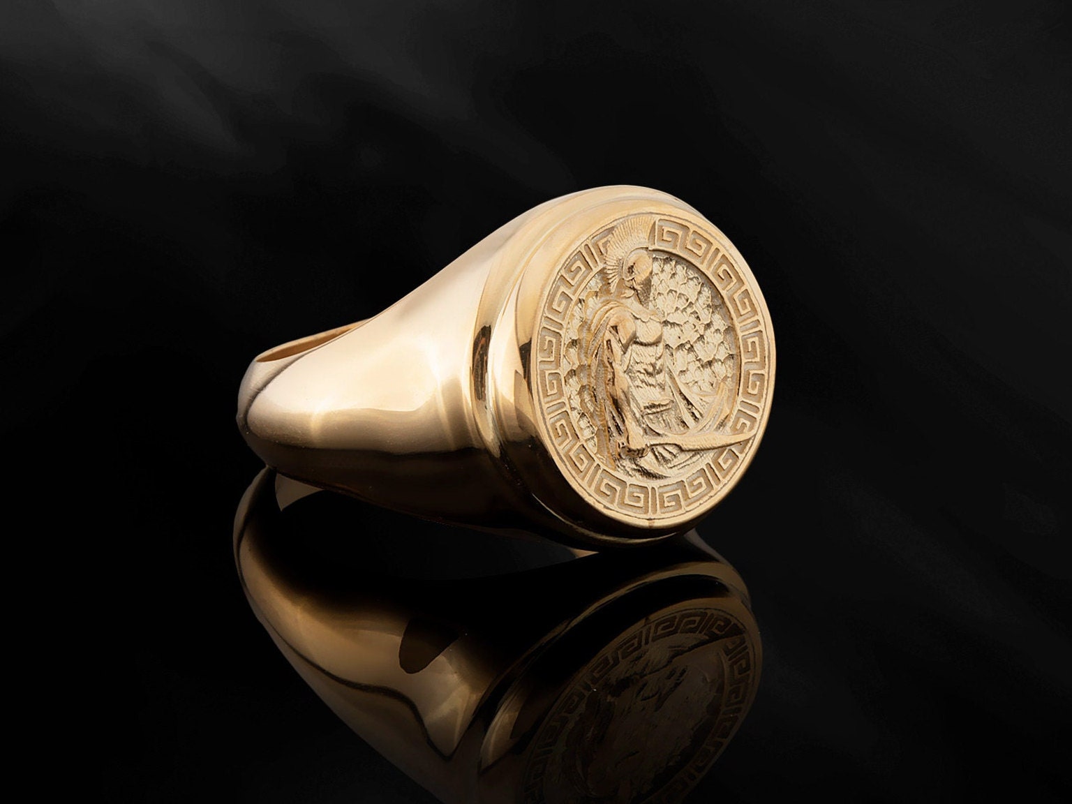 18K Gold Spartan Rings 14K Greek Warrior Rings Warrior Men - Etsy