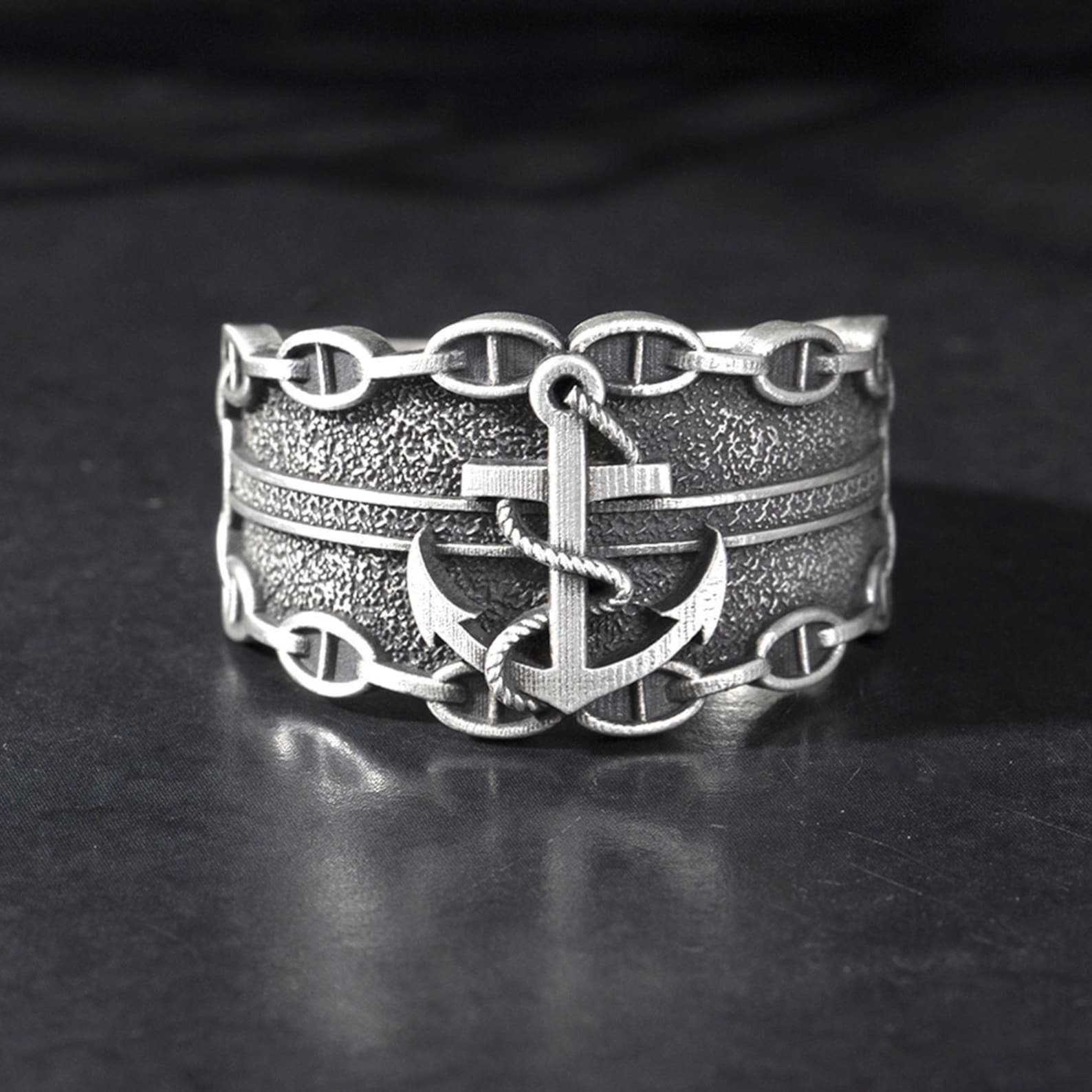 Mariner Ship Man's Anchor Rings Sterling Silver Anchor - Etsy
