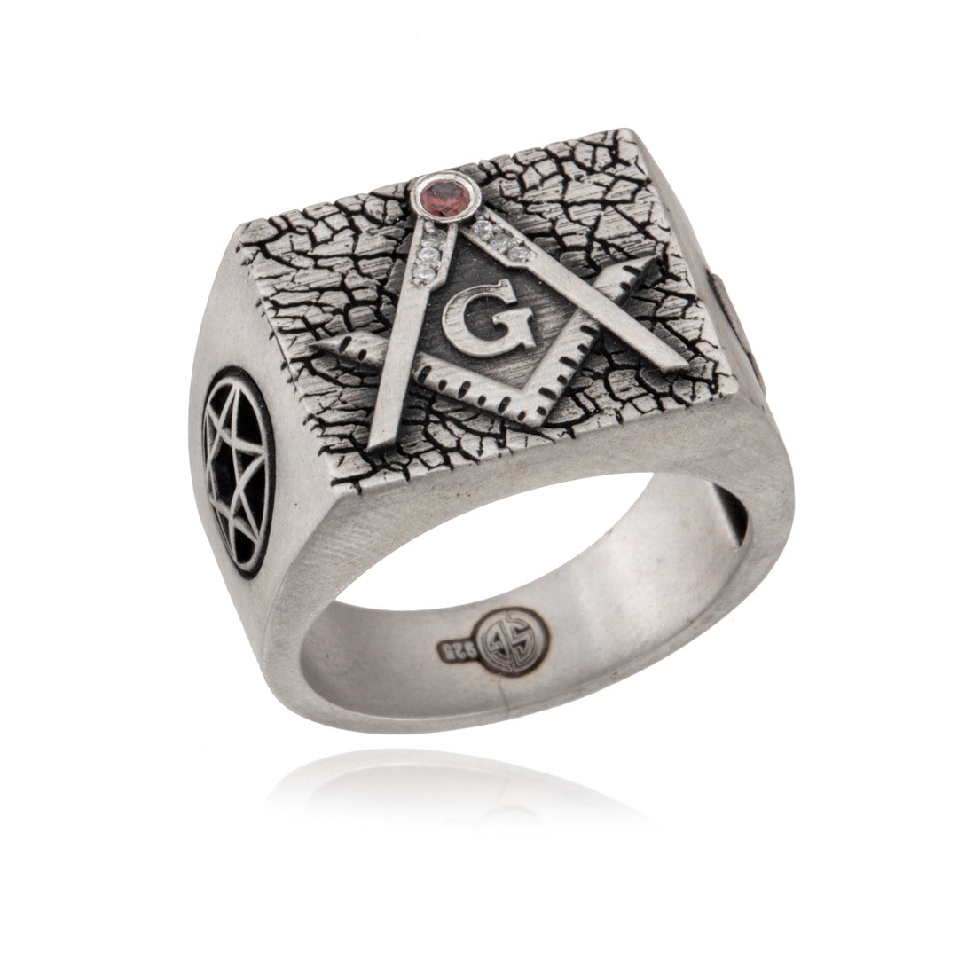 Sterling Silver Mason Rings, Unique Masonic Jewelry, Square Master ...