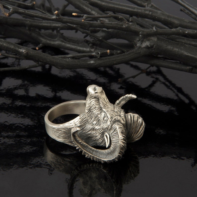 Silver Ram Ring, American Ram Ring, Animal Statement Rings, Gift for ...
