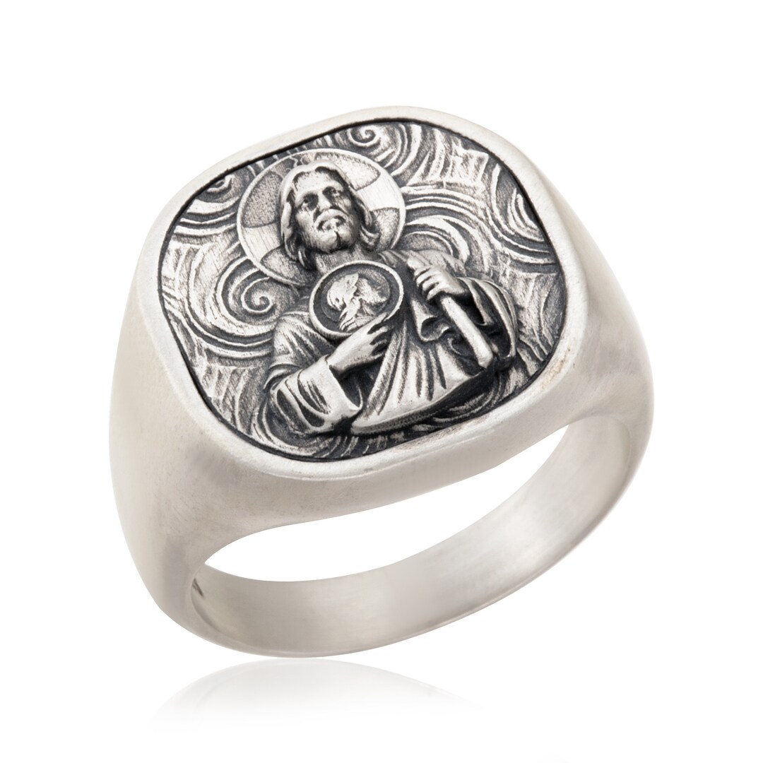 Handmade Silver Jesus Ring, Religious Statement Rings, Messiah Jesus ...