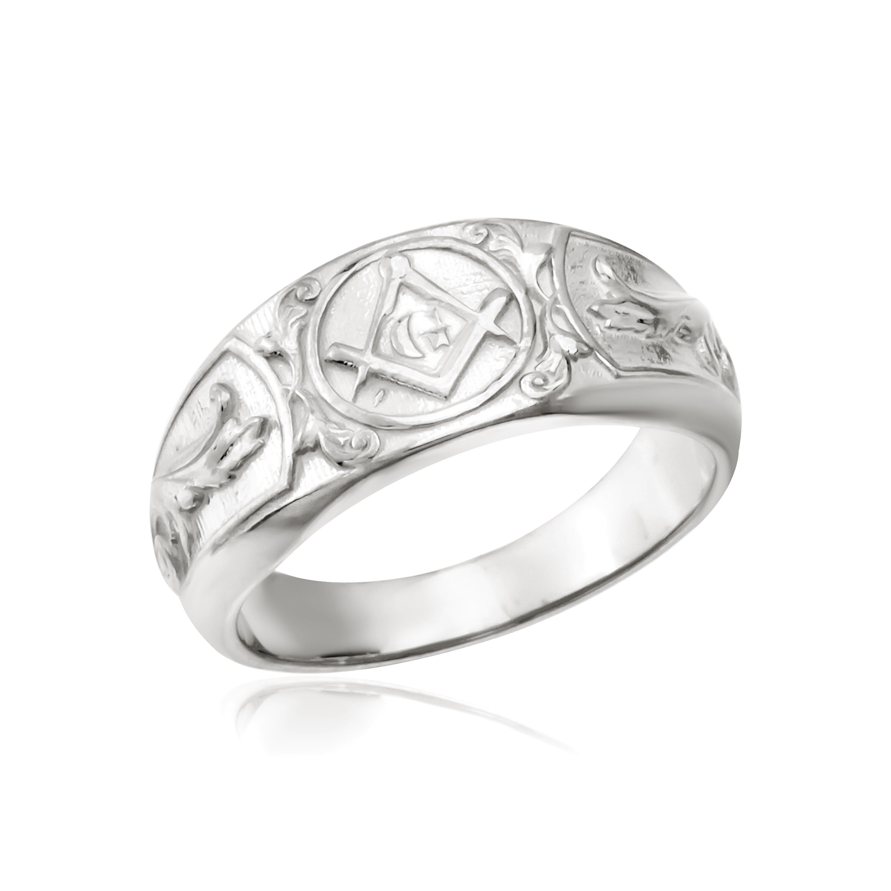 10K Master Mason Rings, 14K Gold Masonic Ring, Solid Gold Signet Masons ...