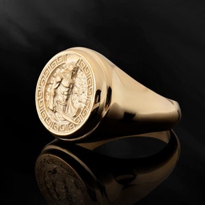 18K Gold Spartan Rings, 14K Greek Warrior Rings, Warrior Men Jewelry ...