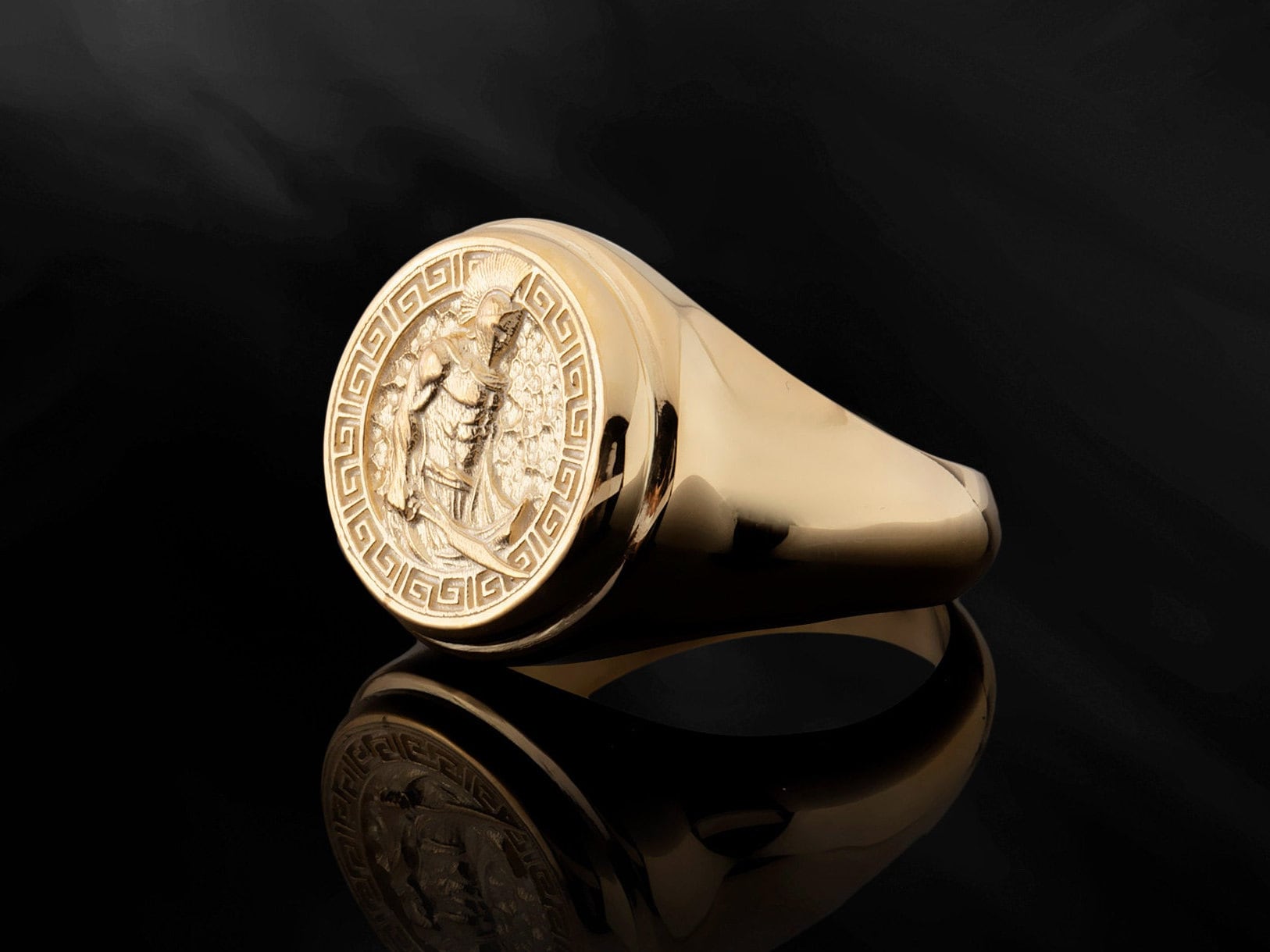 18K Gold Spartan Rings 14K Greek Warrior Rings Warrior Men - Etsy