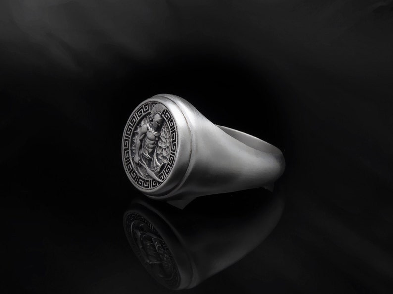 Silver Greek Warrior Ring Spartan Leonidas Ring Statement | Etsy