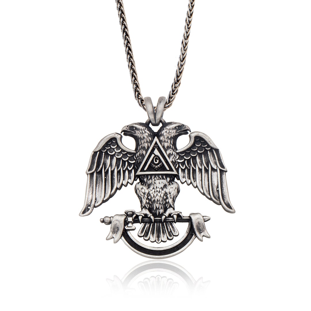Silver Masonic Pendant, Masonic Jewelry, Freemason Necklace, Gift for ...
