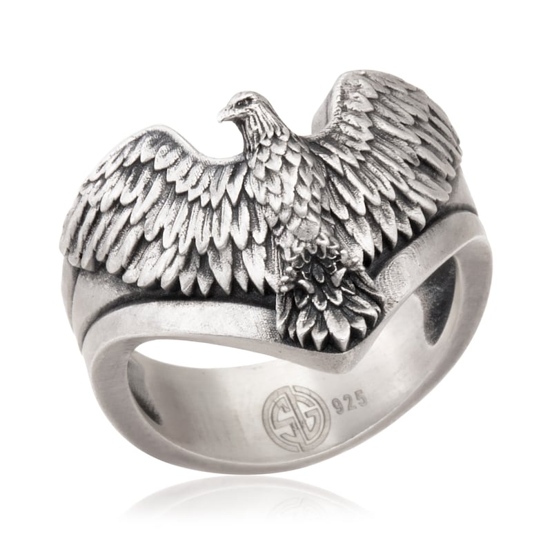 Silver Eagle Ring Mens - Etsy