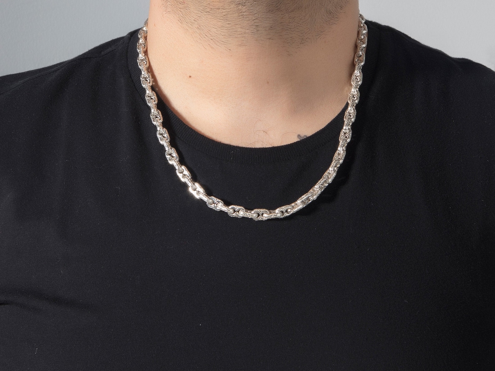 925 Sterling Silver Men Chain Necklace, Byzantine Chains, Gift for Mens ...