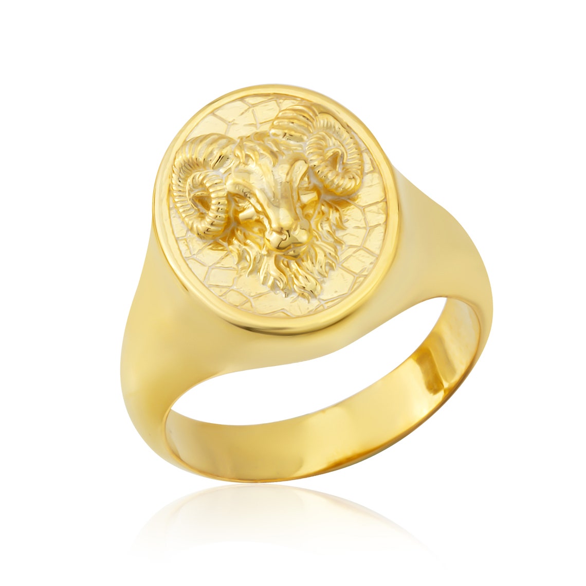 14K Gold Ram Ring for Men Men's Gold Statement Rings 18K - Etsy