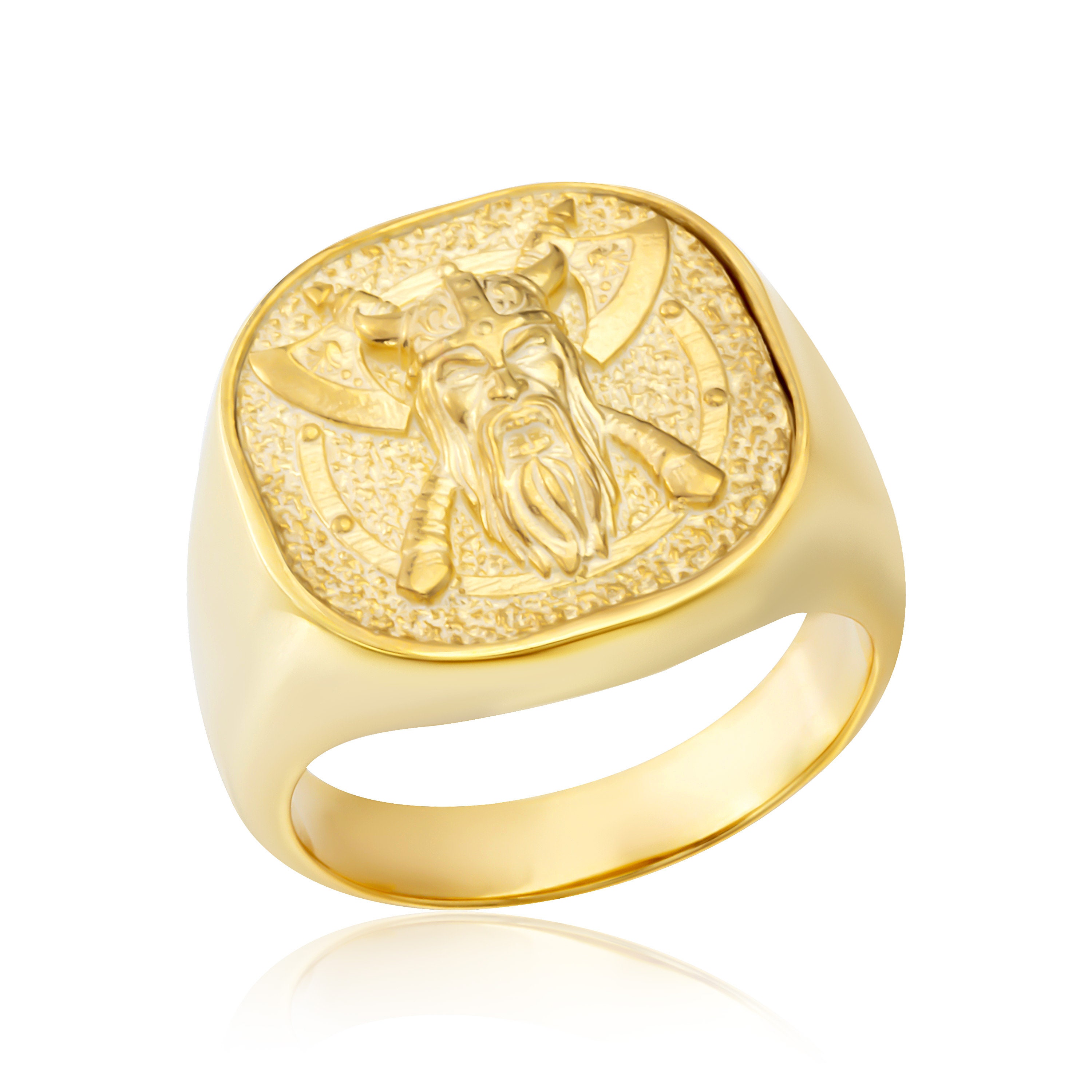 18K Gold Viking God Odin Ring Solid Gold War God Odin Rings - Etsy