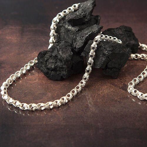 Man Chain Necklace Bali Byzantine Silver Chain Gift for - Etsy