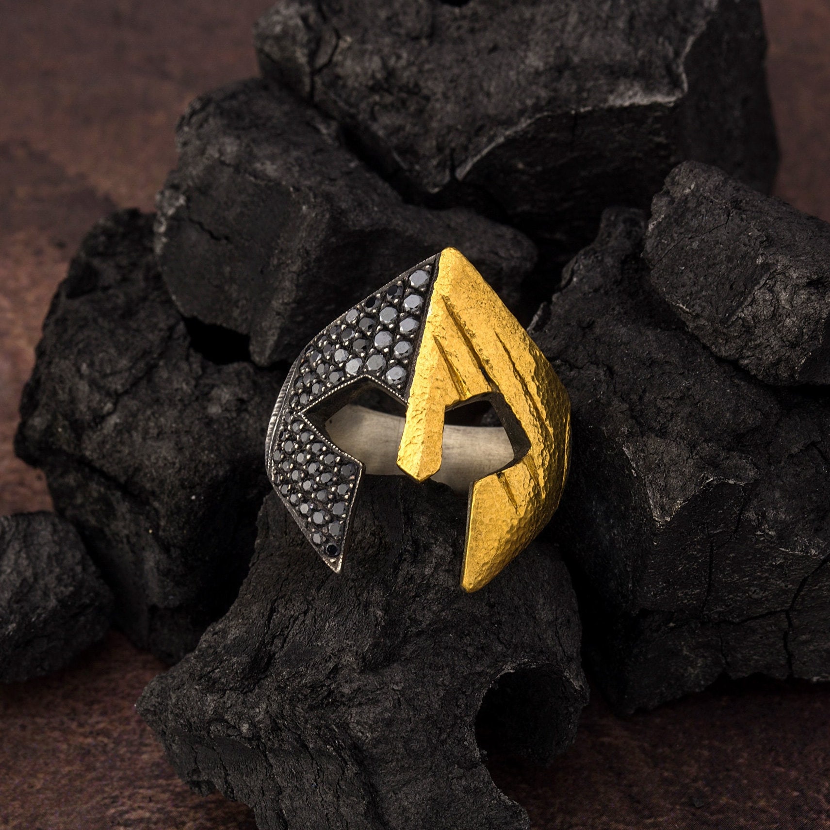 Greek Spartan Warrior Solid Gold Ring Spartan Helmet Ring - Etsy