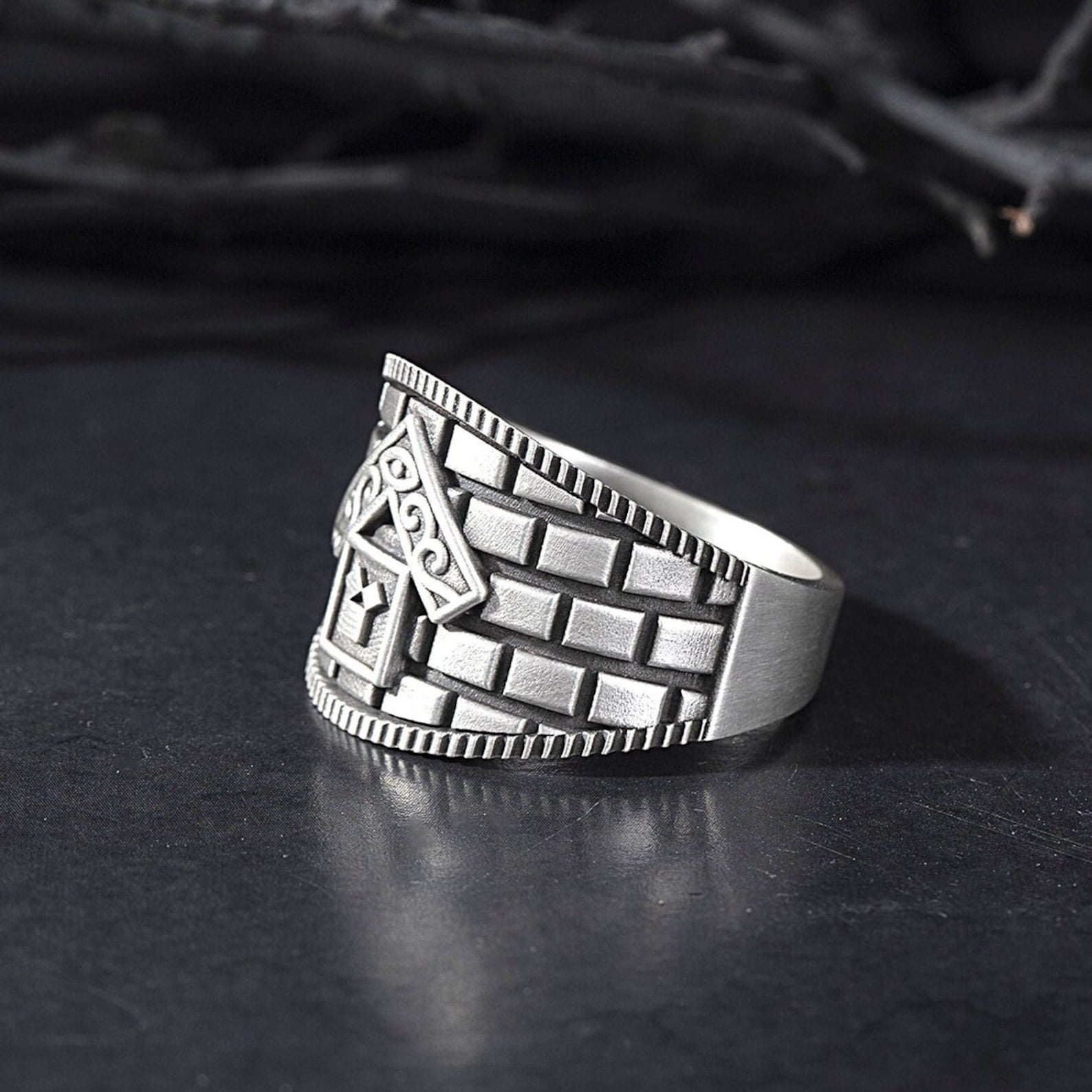 Masonic Compass Ring, the Past Master Mason Symbol Ring, Silver ...