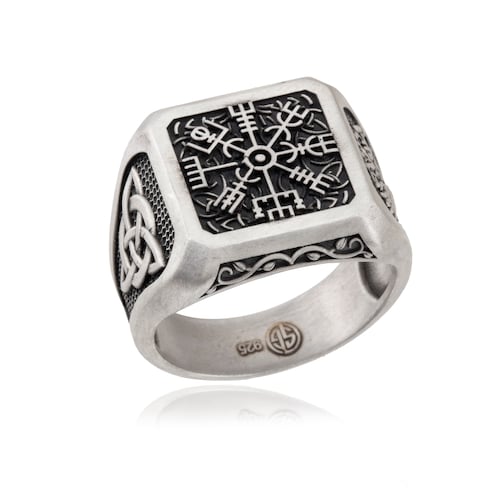 Men's Silver Compass Rings Viking Compass Ring Vegvisir - Etsy