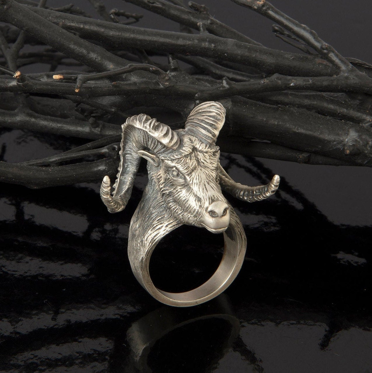 Silver Ram Ring, American Ram Ring, Animal Statement Rings, Gift for ...