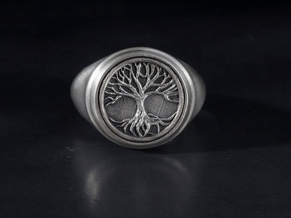 Sterling Silver Family Tree Ring Tree of Life Signet Rings - Etsy