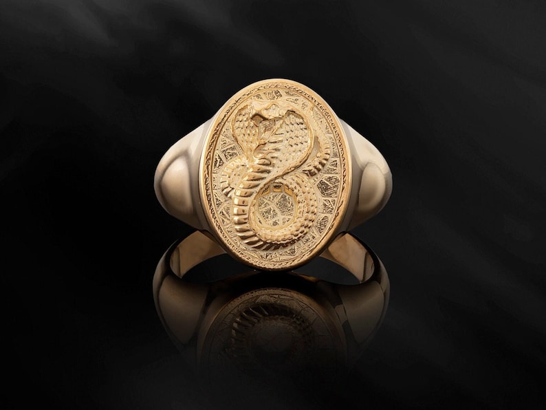 14K Solid Gold Cobra Snake Ring Gold Snake Rings for Men 18K - Etsy