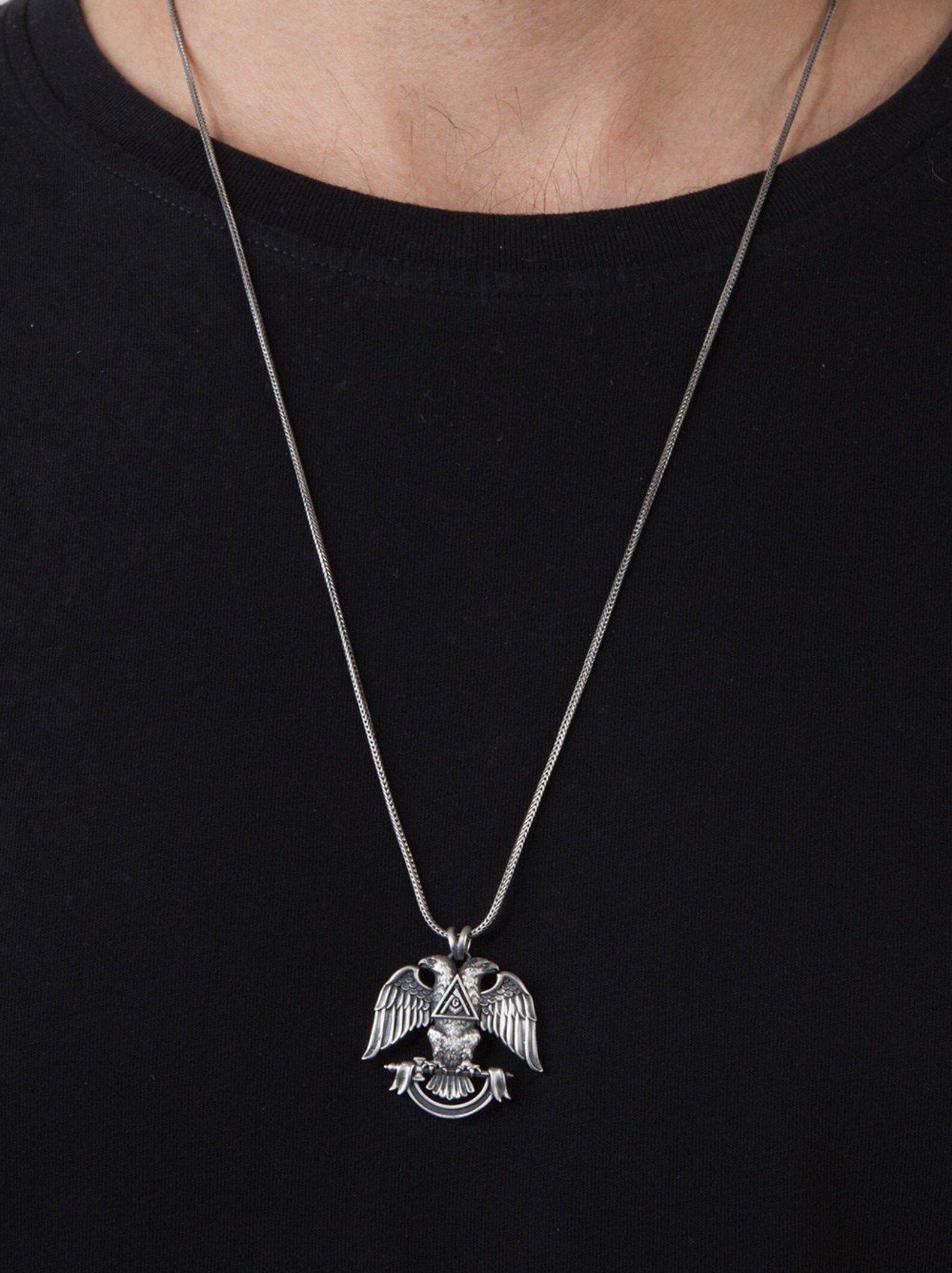 Silver Masonic Pendant, Masonic Jewelry, Freemason Necklace, Gift for ...