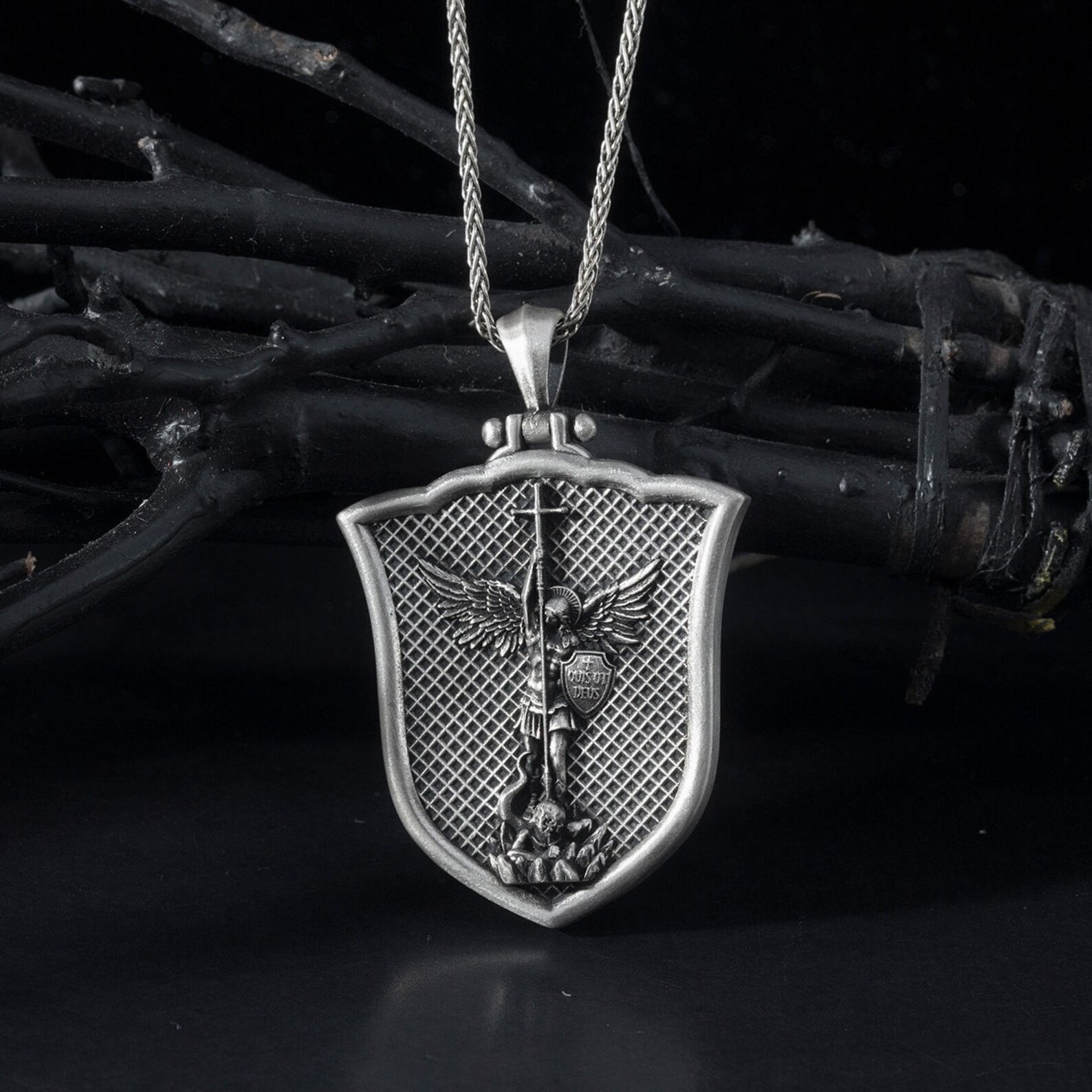 Archangel Saint Michael Medallion Archangel Shield Pendants - Etsy