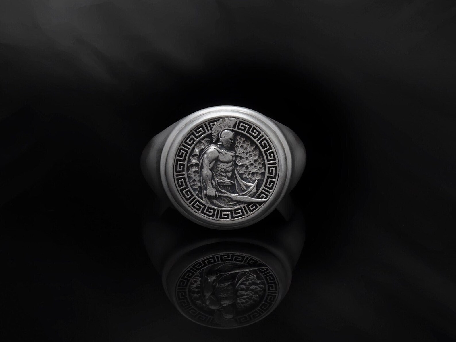 Silver Greek Warrior Ring Spartan Leonidas Ring Statement | Etsy