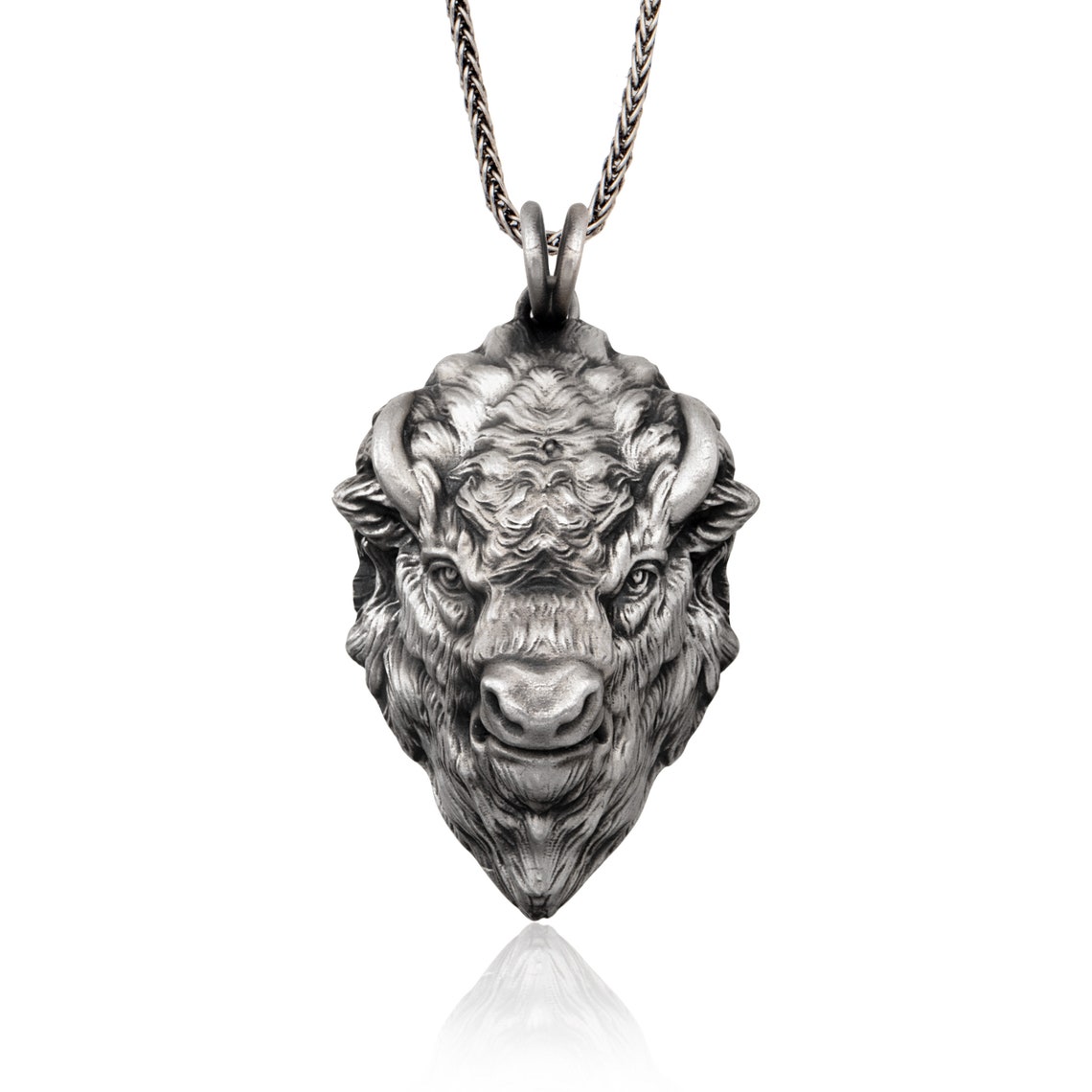 Solid Silver Buffalo Necklace Jewelry Gift for Boyfriends - Etsy