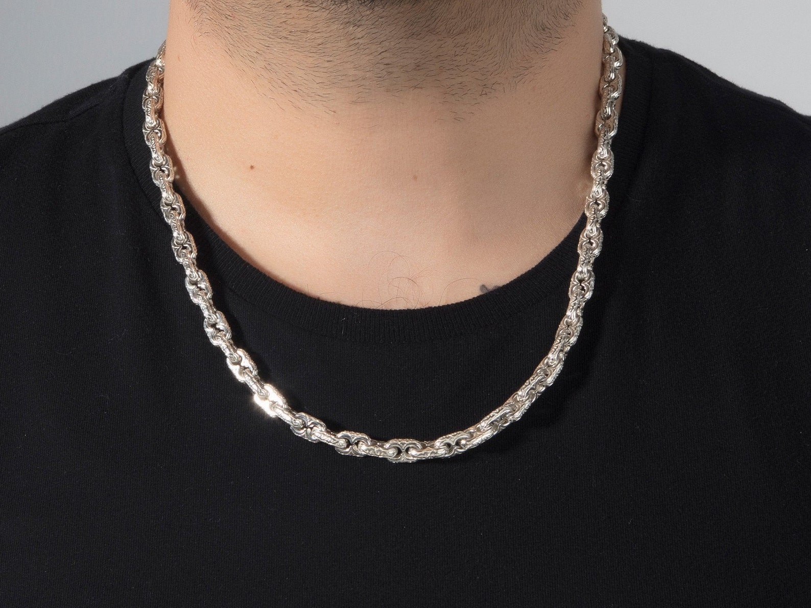 925 Sterling Silver Men Chain Necklace, Byzantine Chains, Gift for Mens ...