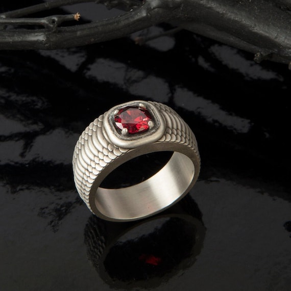 Round Gemstone Man Rings Sterling Silver Signet Men Rings - Etsy