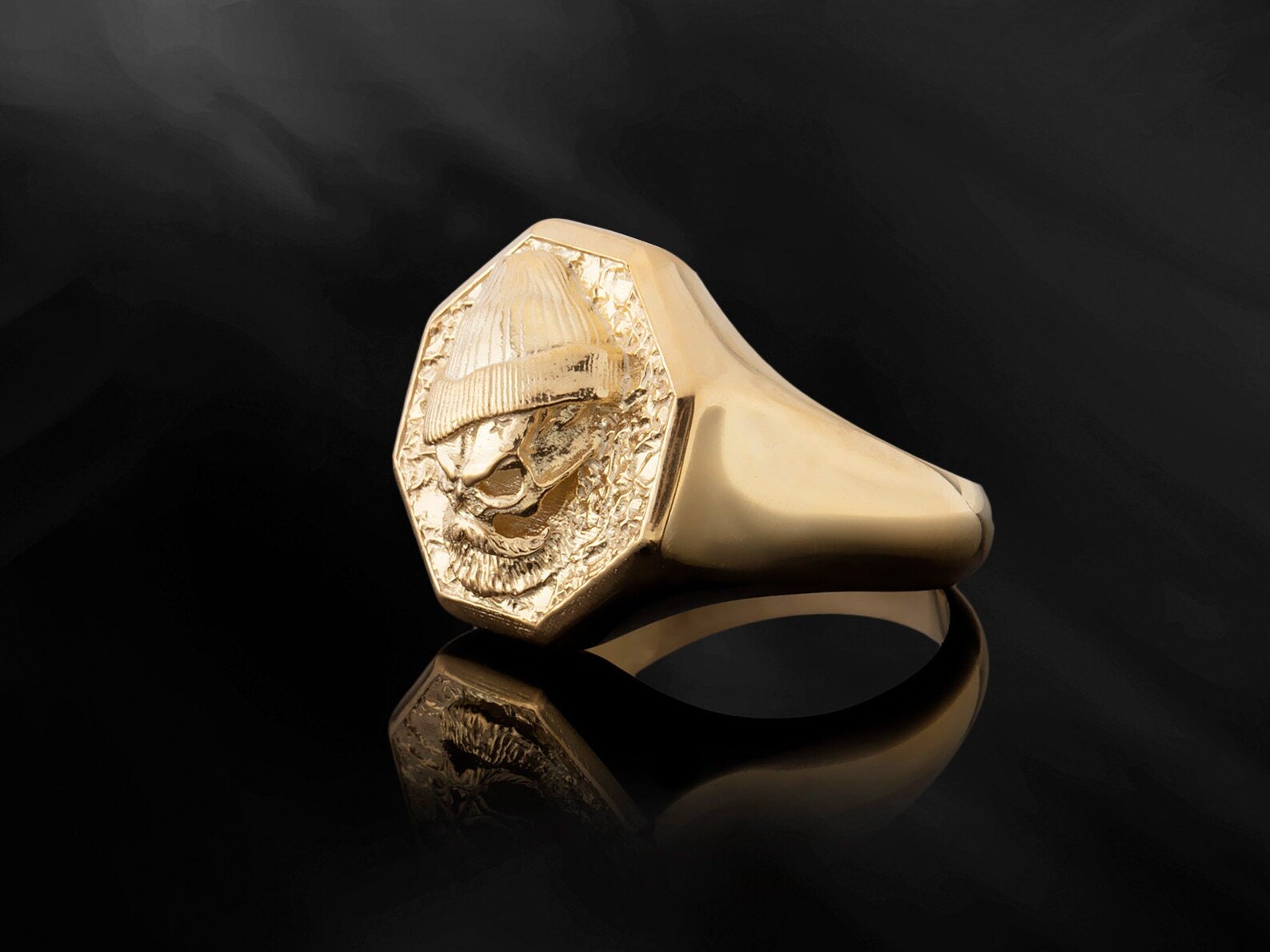10K Solid Gold Skull Ring for Man Statement Skull Rings Mens - Etsy