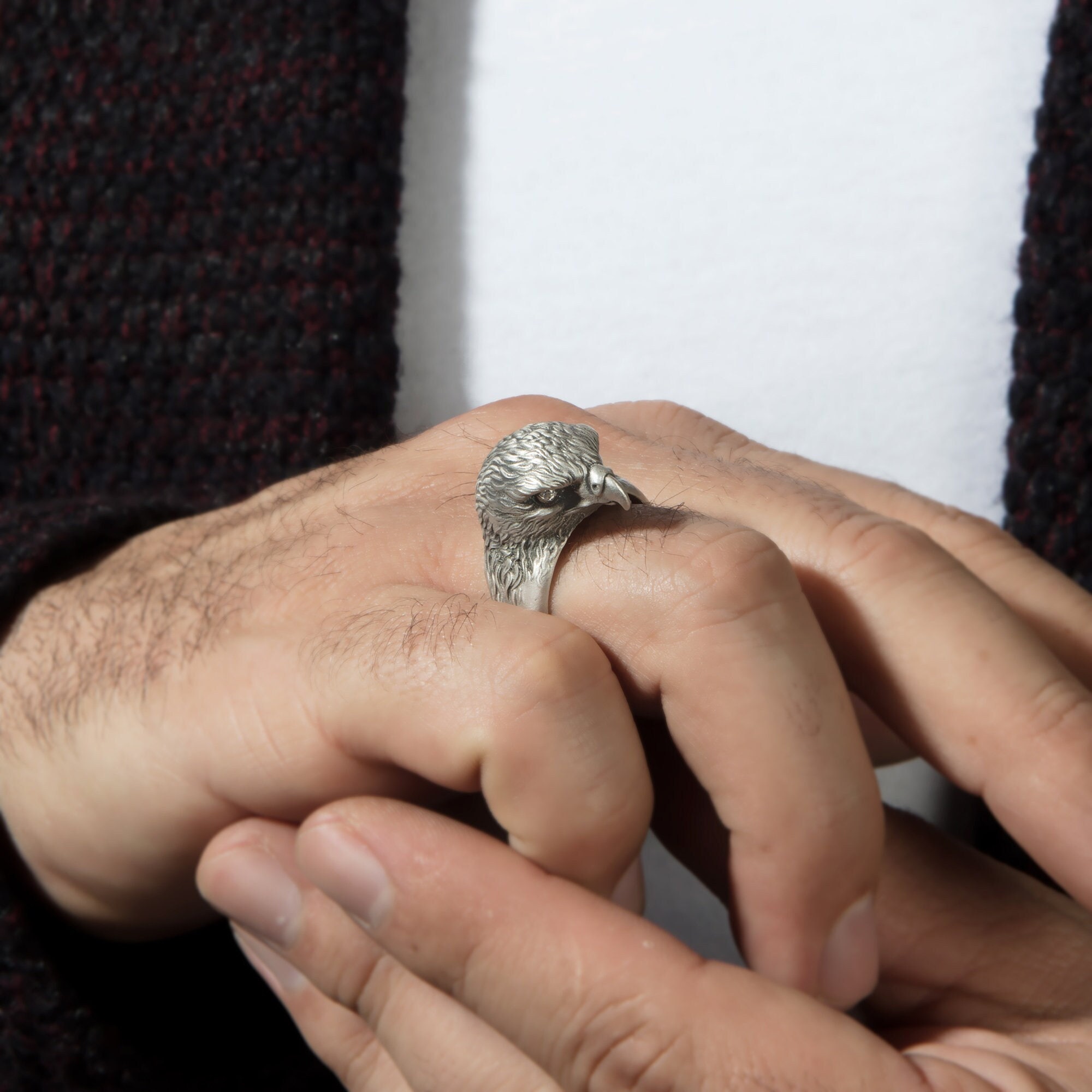 Silver Eagle Men Ring American Eagle Ring Eagle Signet Ring | Etsy