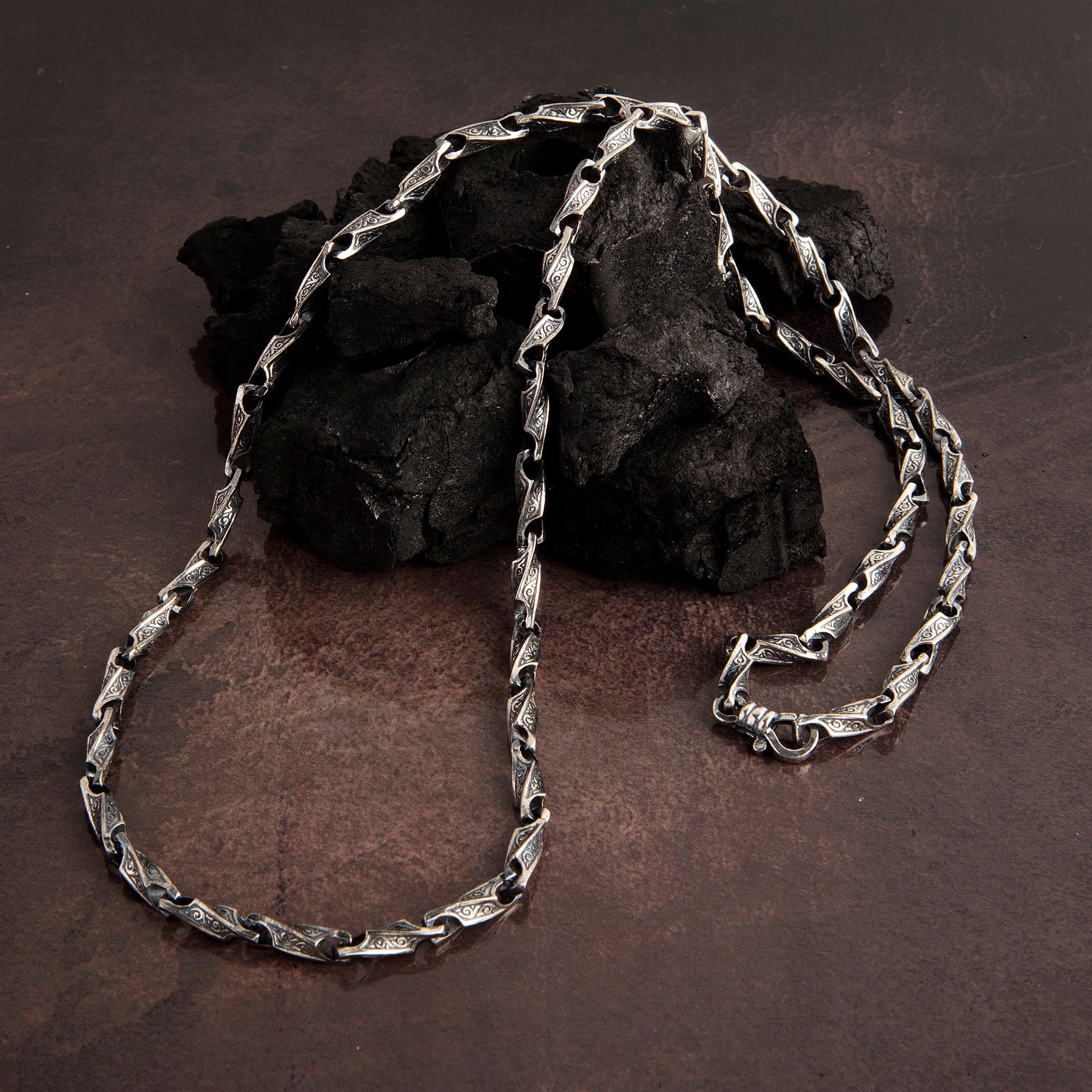 Silver Byzantine Chains, Silver Handmade Chain Necklace, Unique Silver ...