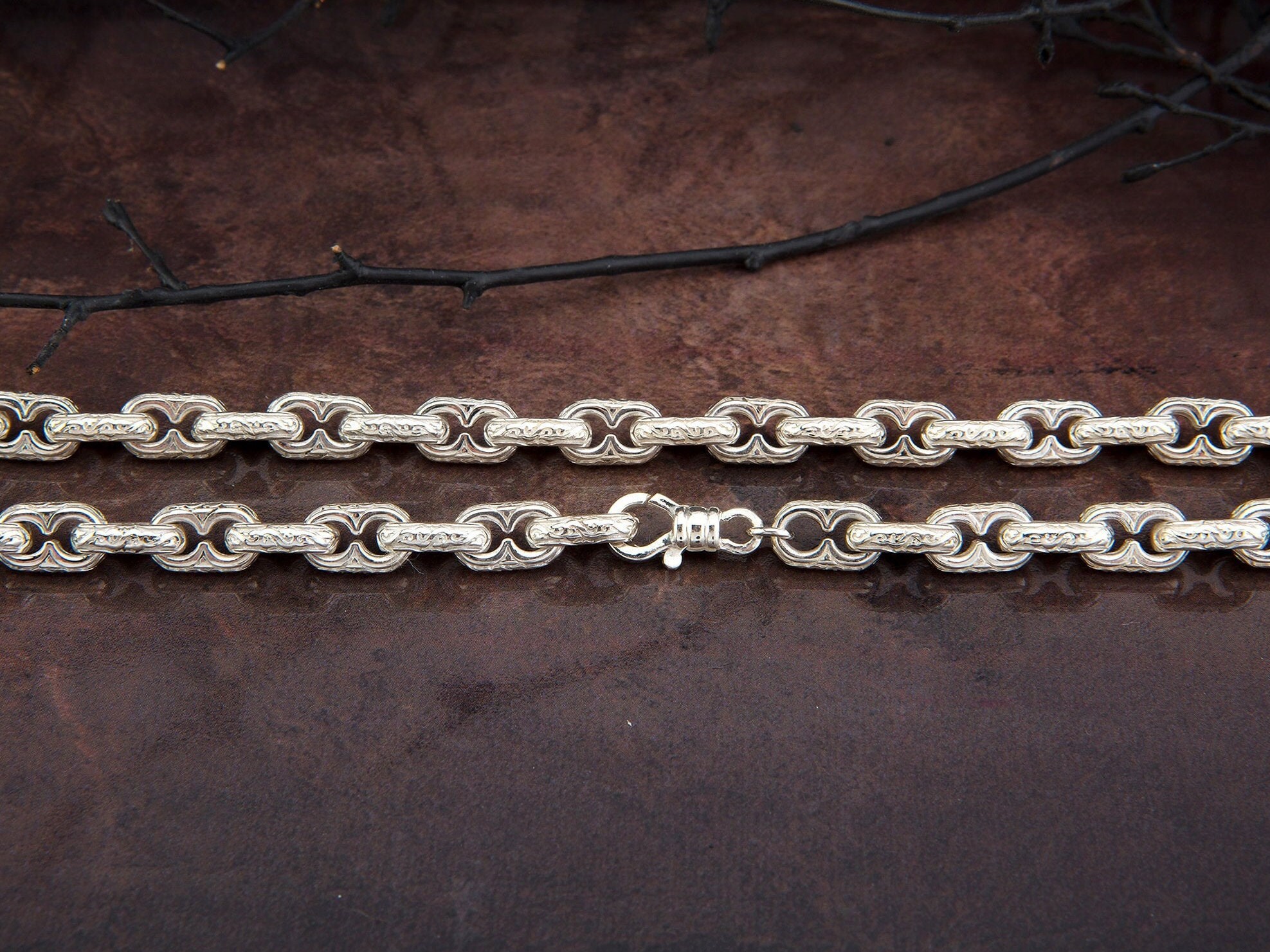 925 Sterling Silver Men Chain Necklace, Byzantine Chains, Gift for Mens ...