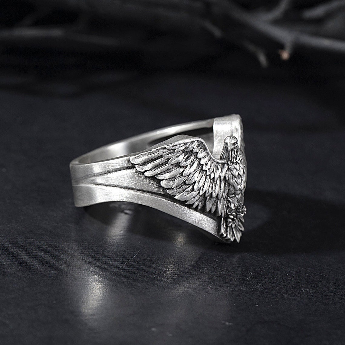 Sterling Silver Eagle Men's Ring American Eagle Ring - Etsy